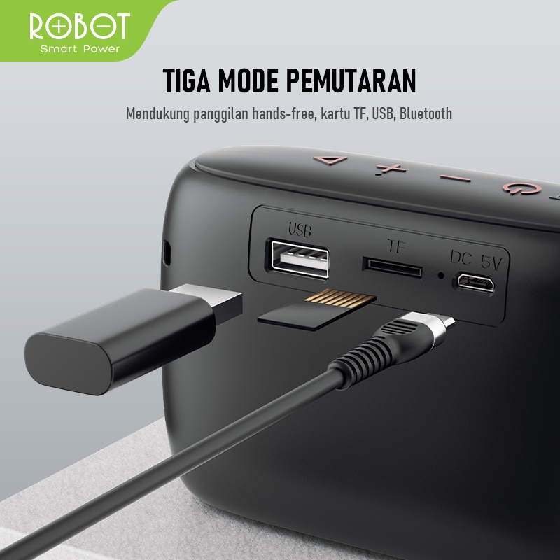 Jual ROBOT Speaker Bluetooth Mini Portable Ringan Wireless Bass Super Tipe RB110 Micro SD USB ...
