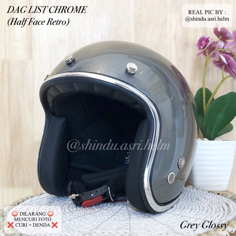 Jual HELM RETRO DAG LIST CHROME Original | Shopee Indonesia