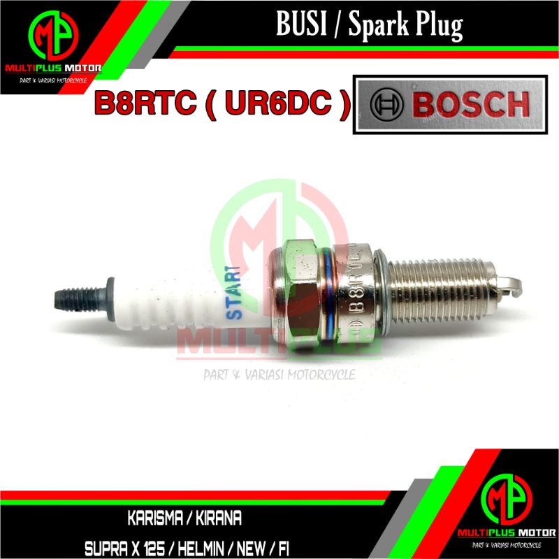 Jual Busi Spark plug BOSCH B8RTC (UR6DC),KARISMA,KIRANA,SUPRA X 125 ...