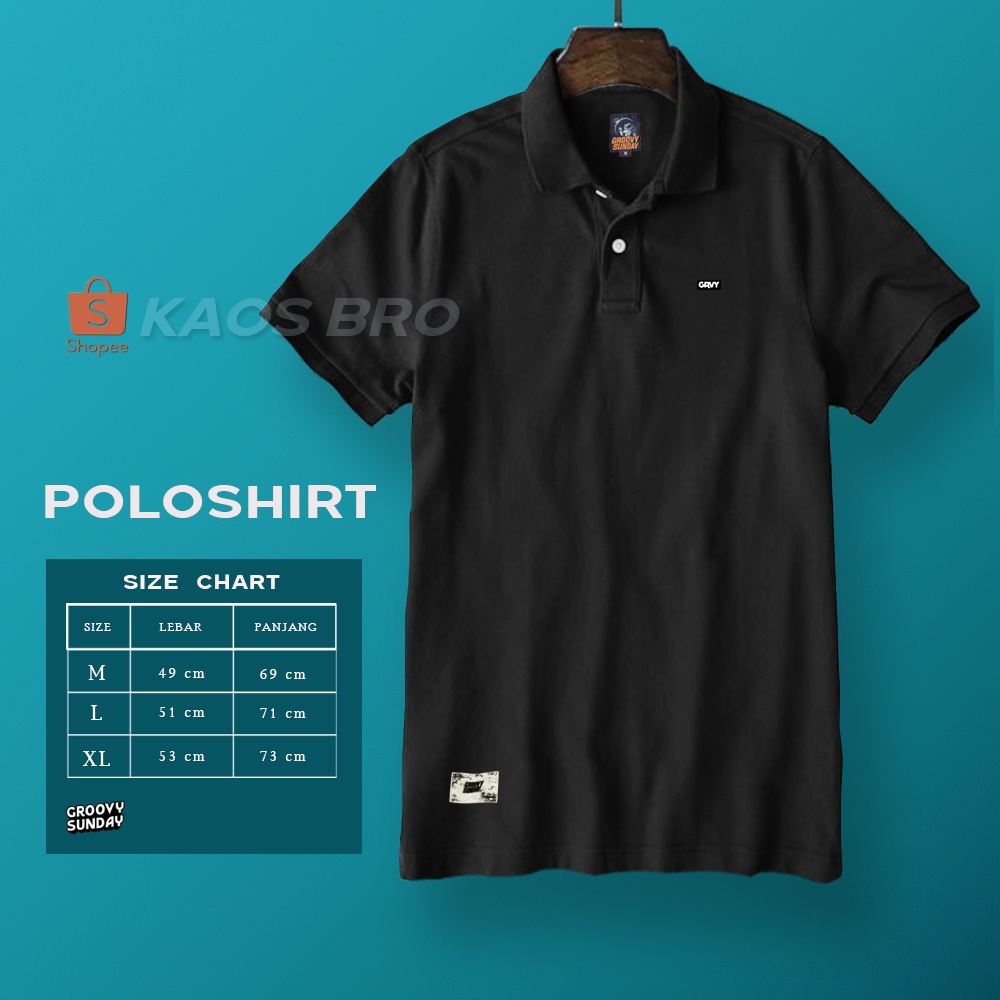 Jual Polo Shirt HItam Polos Pria Kasual Kaos Kerah Polos Seragam Kerja ...