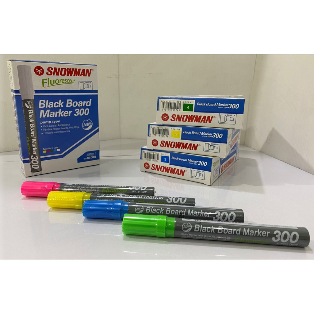 Jual Spidol Snowman Black Board 300 T Chisel Tip/ Ujung bentuk Stabilo ...