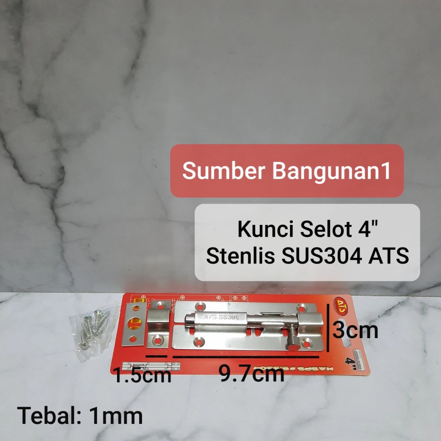 Jual Grendel kunci selot pintu panjang 4" besi pintu lemari | Shopee ...