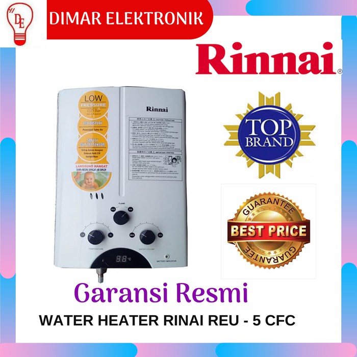 Jual Water Heater Gas Rinai REU - 5 CFC ( Pemanas Air Gas ) | Shopee Indonesia
