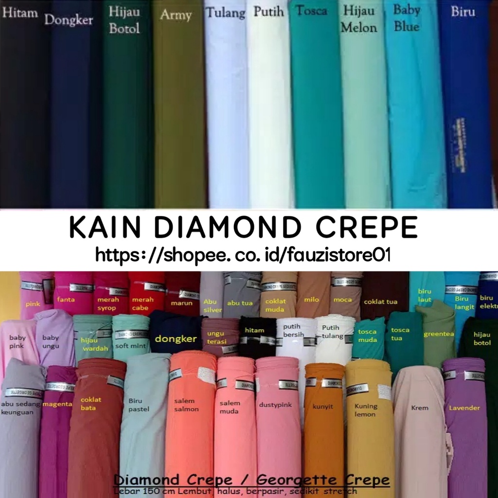 Jual Kain Diamond Crepe / Bahn Diamond Georgette 5 Meter | Shopee Indonesia