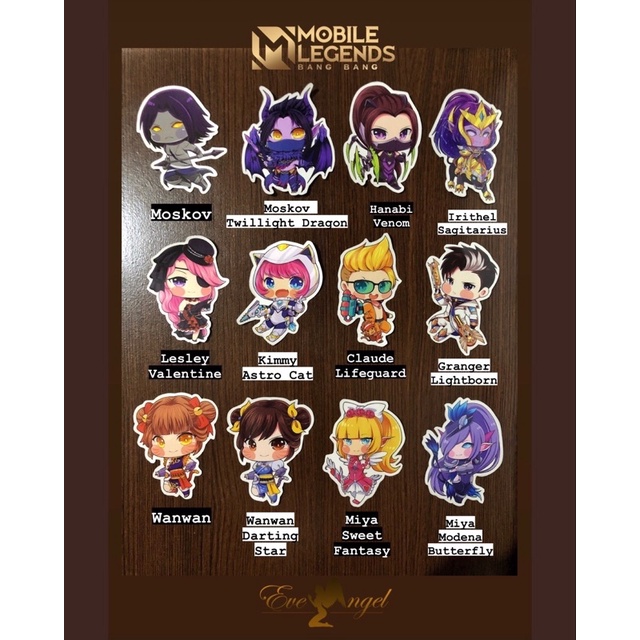 Jual Sticker Mobile Legends MARKSMAN | MLBB Moskov Hanabi Irithel ...