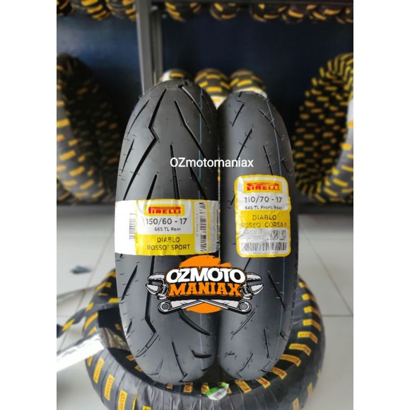 Jual Paket Ban Pirelli Diablo Rosso Sport 150/60-17 & 110/70-17 DRCorsa ...