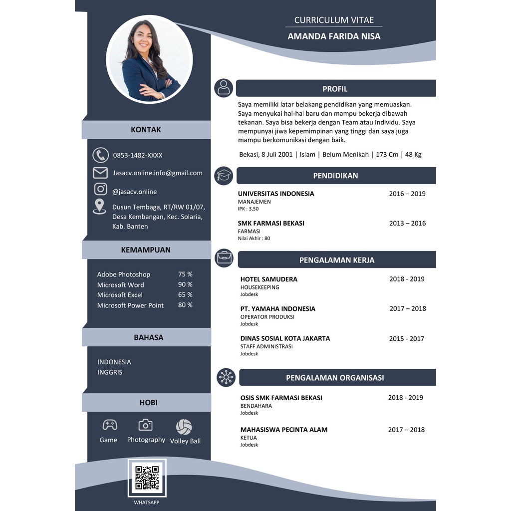Jual TEMPLATE Curriculum Vitae/Resume & Surat Lamaran Premium | Shopee ...