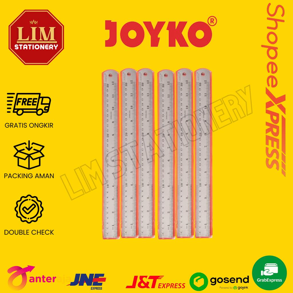 Jual (DAPAT 12 PCS) Joyko Penggaris Besi 30cm Stainless Steel | Shopee ...