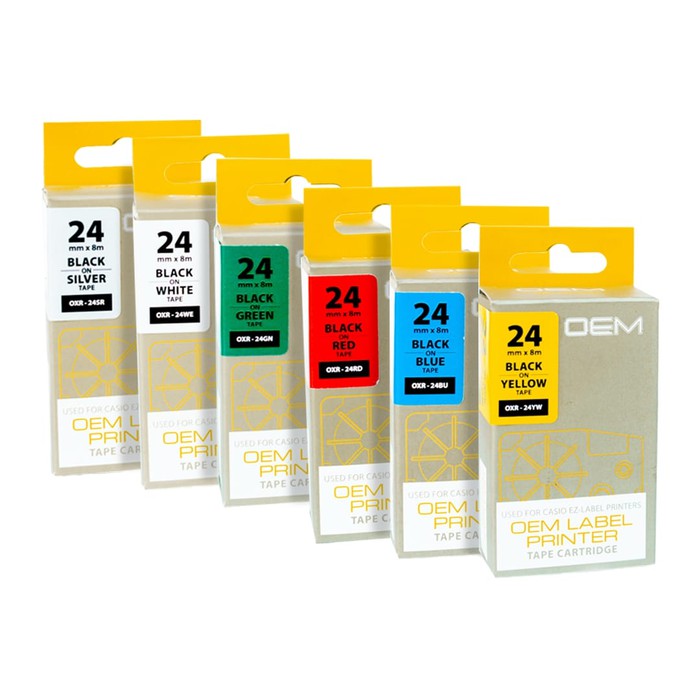 Jual OEM 24MM LABEL IT TAPE FOR CASIO EZ LABEL O XR CARTRIDGE PRINTER ...
