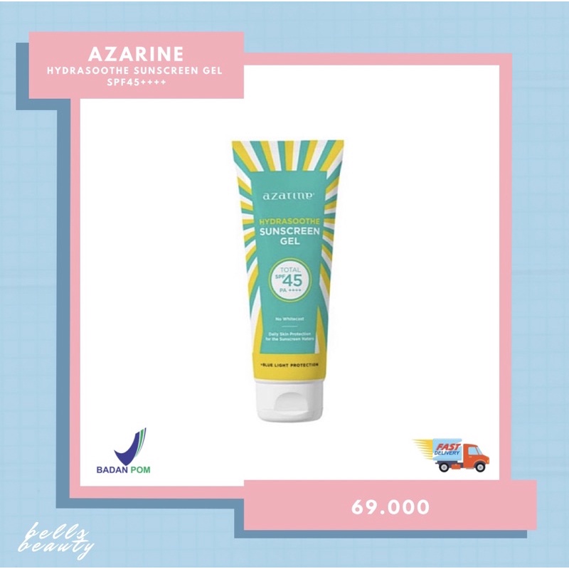 Jual Azarine Hydrasoothe Sunscreen SPF45 PA++++ (+blue light protection ...