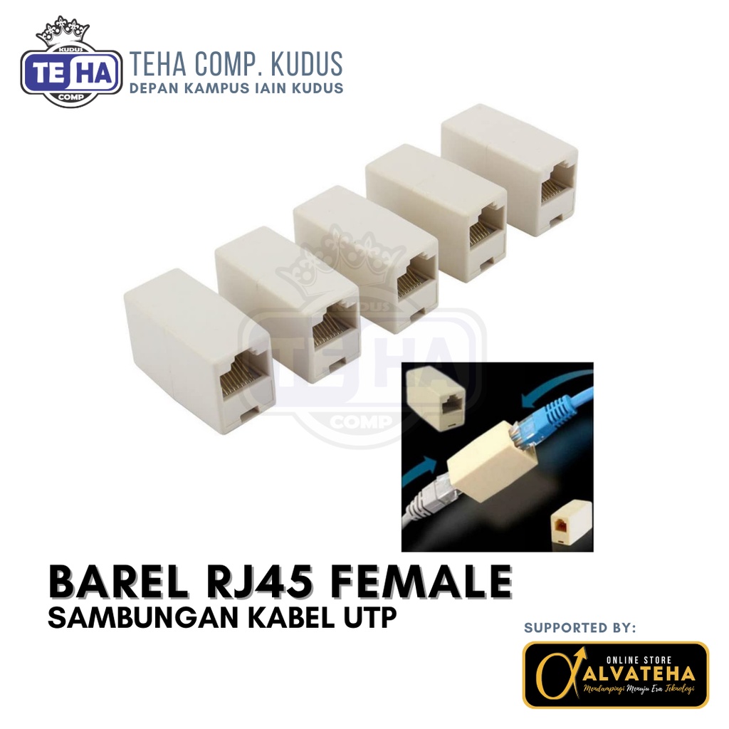 Jual Barel Rj45 Female Sambungan Kabel UTP Kabel LAN RJ 45 Gender ...