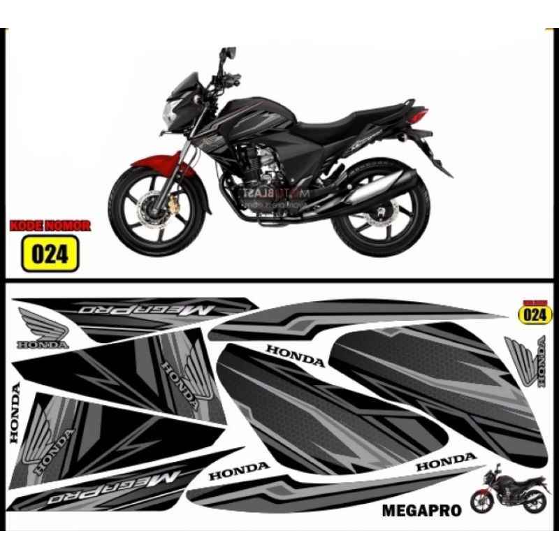 Jual stiker motor mega pro striping variasi honda mega pro decal honda ...
