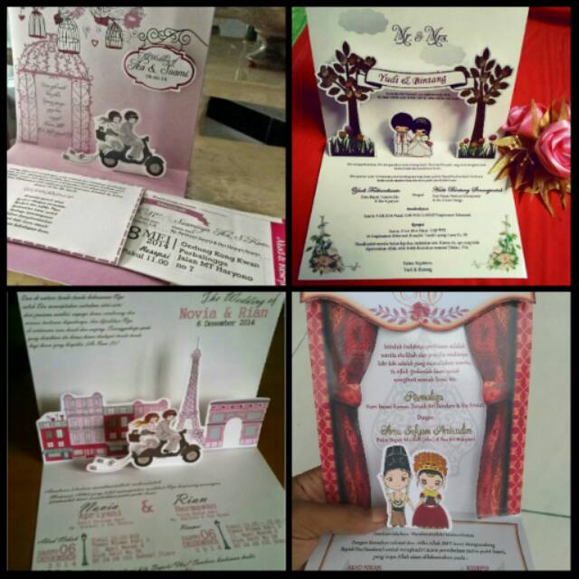 Jual Undangan Pernikahan Timbul Softcover Custom 3D Pop Up Welcome tree ...