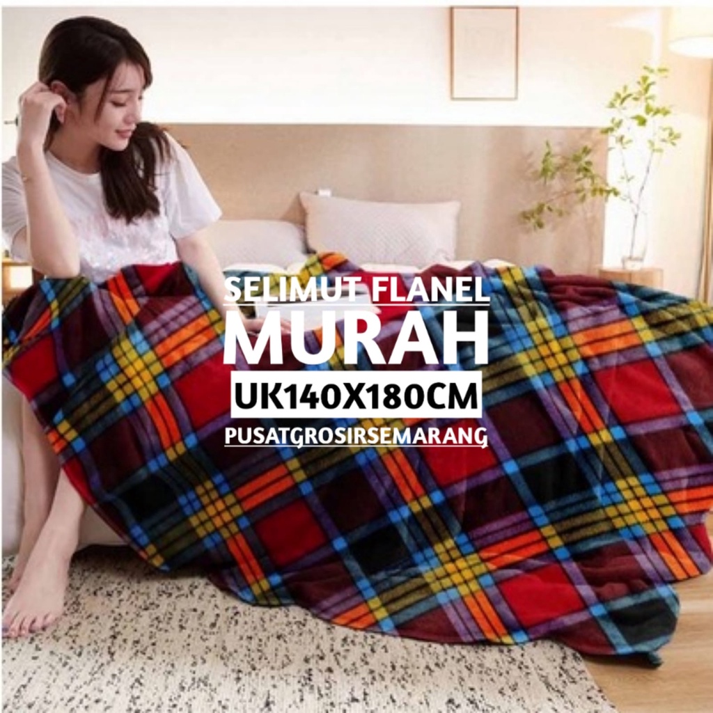 Jual Selimut Travelling Dewasa bahan MICRO FLANEL Abstrak Kotak2 ...
