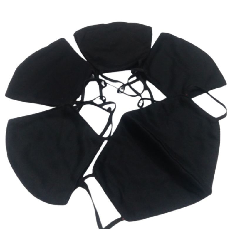 Jual MASKER KAIN HITAM POLOS ISI 12 PCS | Shopee Indonesia