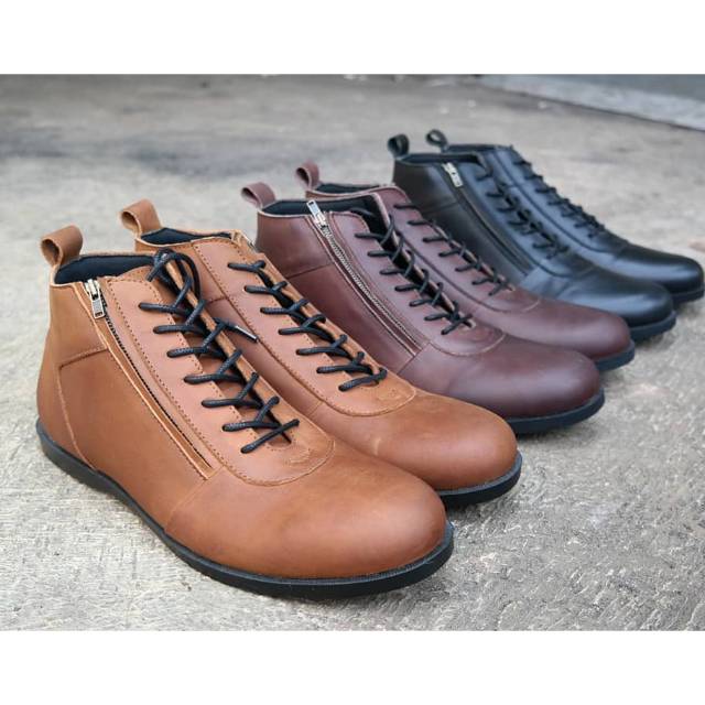 Jual Sepatu pria model brodo sleting kulit asli blakestich sol sudah ...