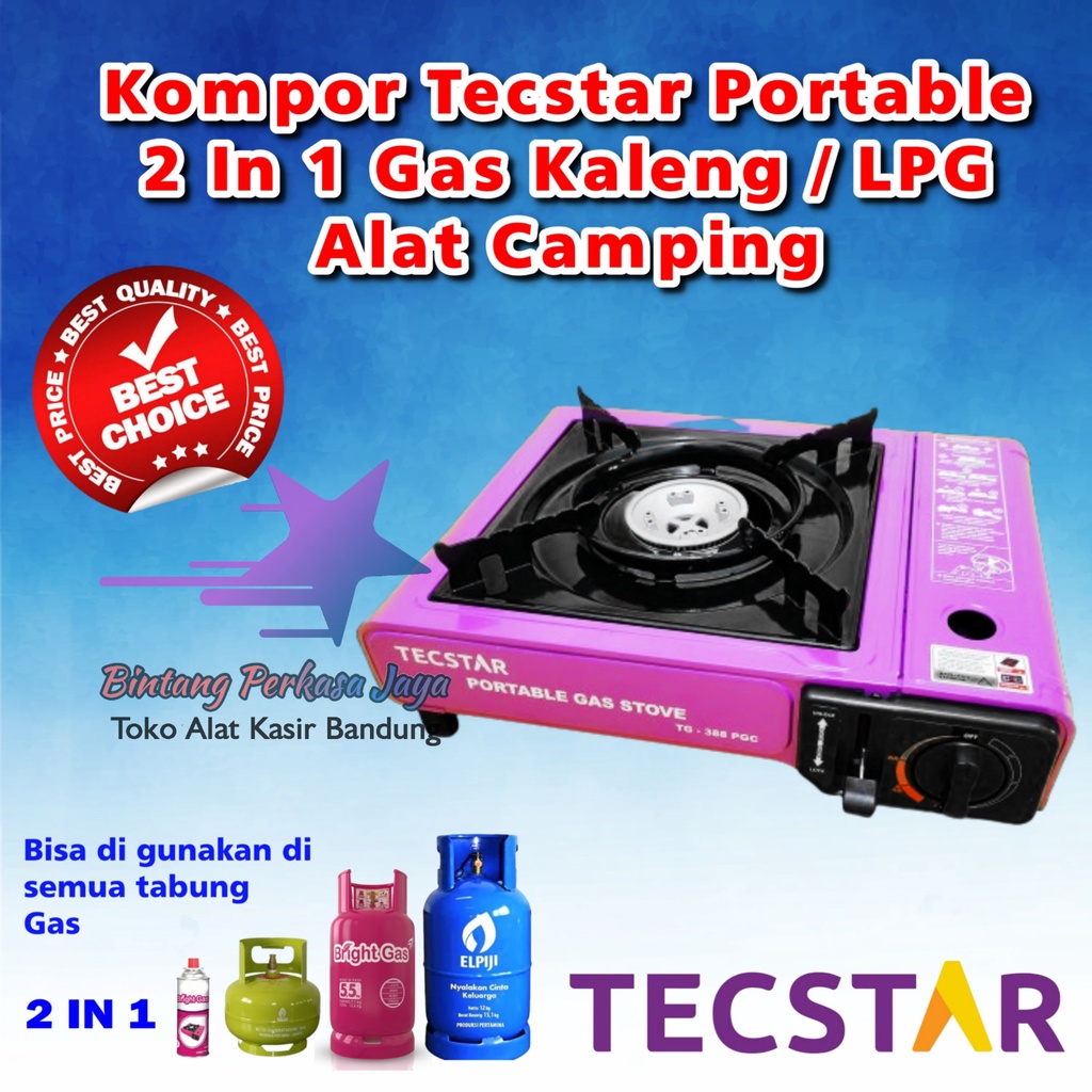 Jual Kompor Tecstar Portable 2 In 1 Gas Kaleng / LPG Mudah Alat Camping ...