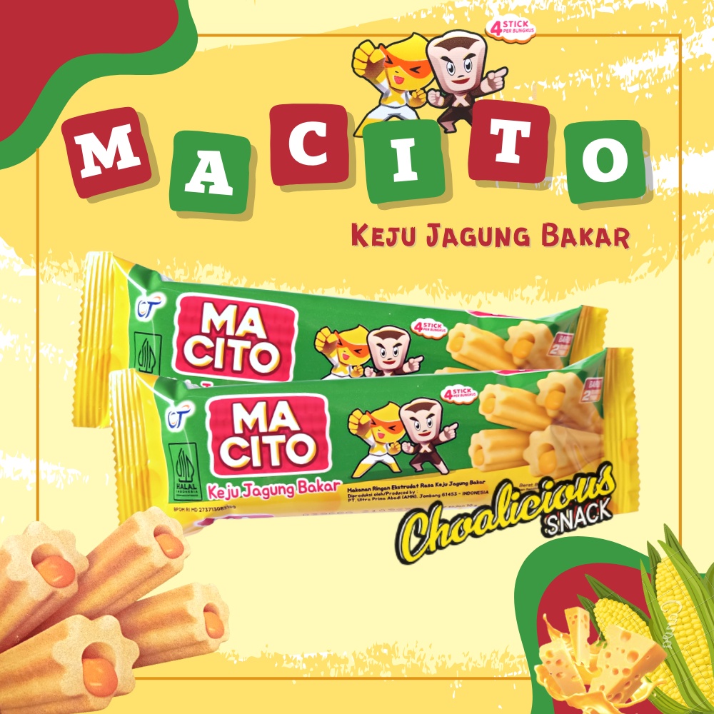 Jual MACITO Keju Jagung Bakar Box Makanan Ringan Snack @11 gram (1 box ...