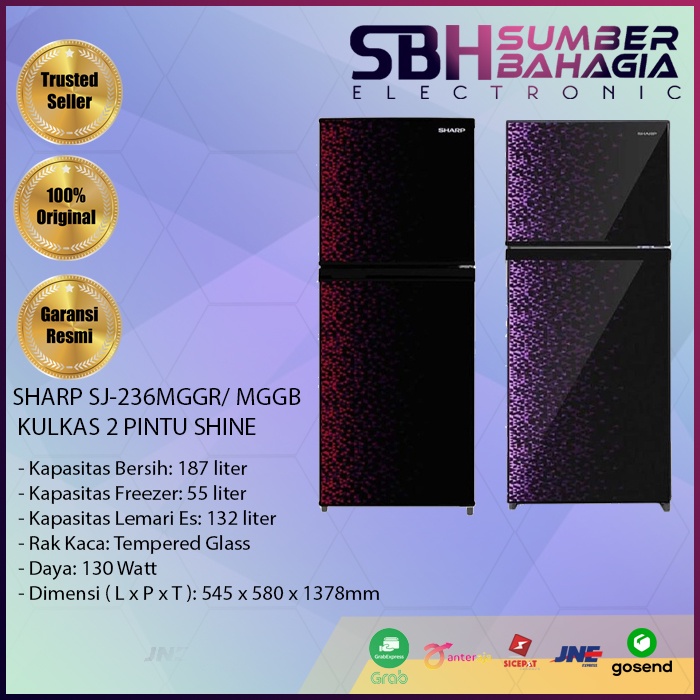 Jual SHARP SJ-236MGGR MGGB KULKAS 2 PINTU SHINE (NEW) (KHUSUS BANDUNG) | Shopee Indonesia