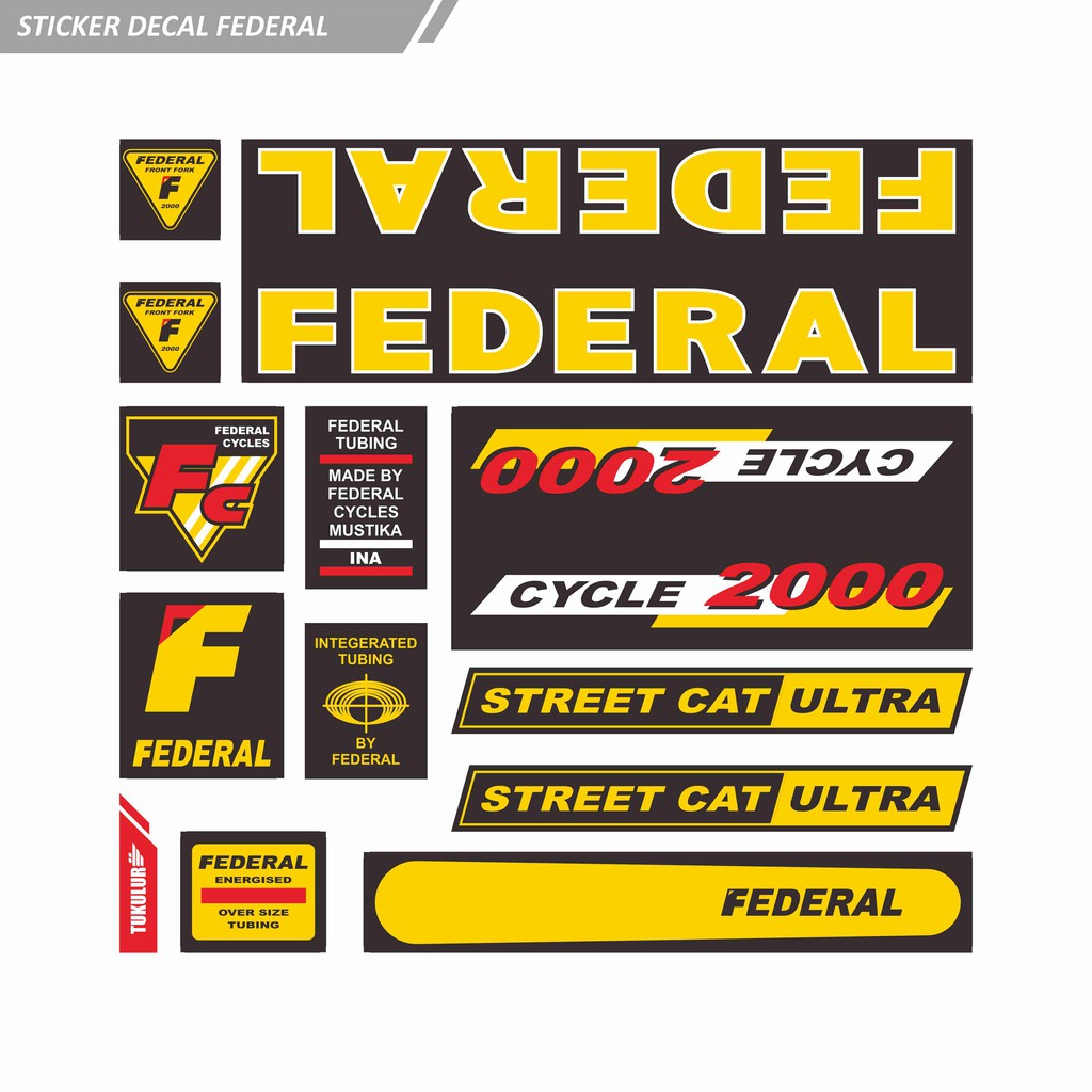 Jual STIKER DECAL SEPEDA FEDERAL STREET CAT ULTRA MODEL 1 | Shopee ...