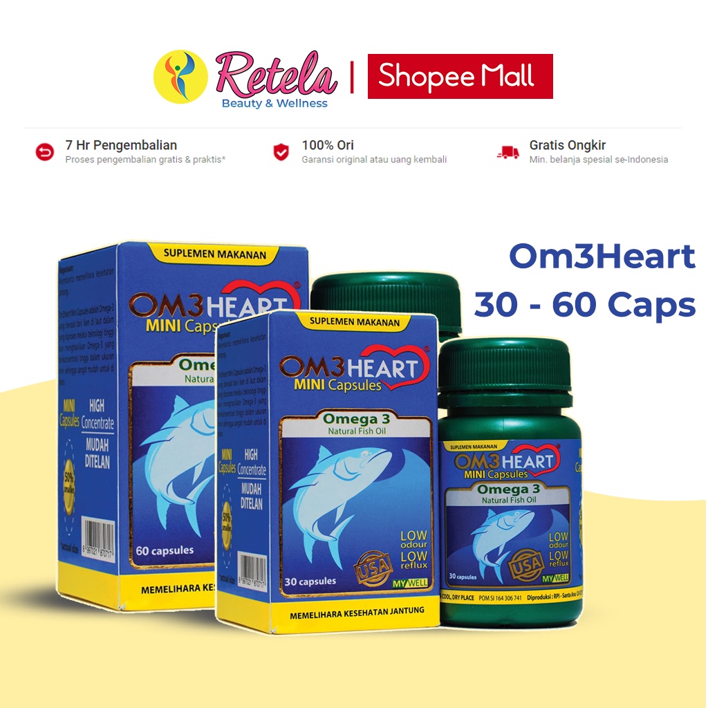 Jual Om3Heart Omega 3 30`S / Suplemen Makanan Untuk Jantung / Minyak ...