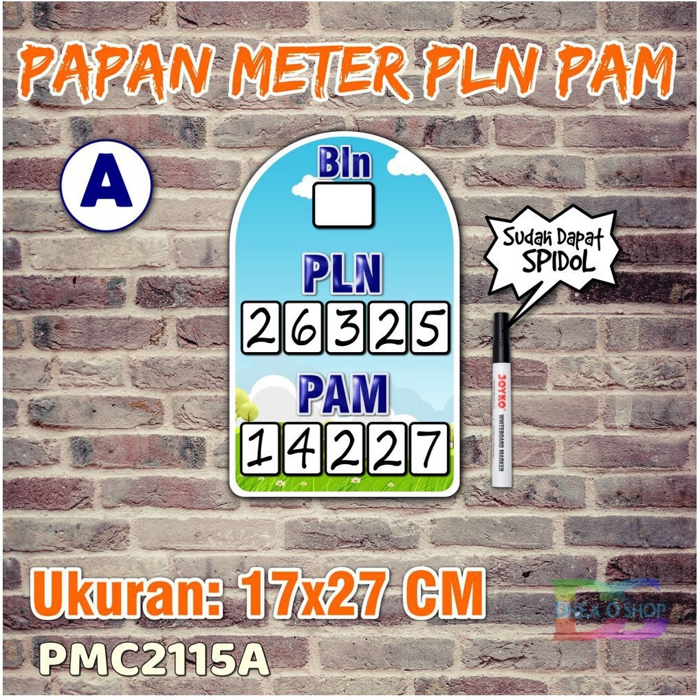 Jual DS Papan Meter PLN PAM Listrik bahan PVC gantung/tempel aneka ...