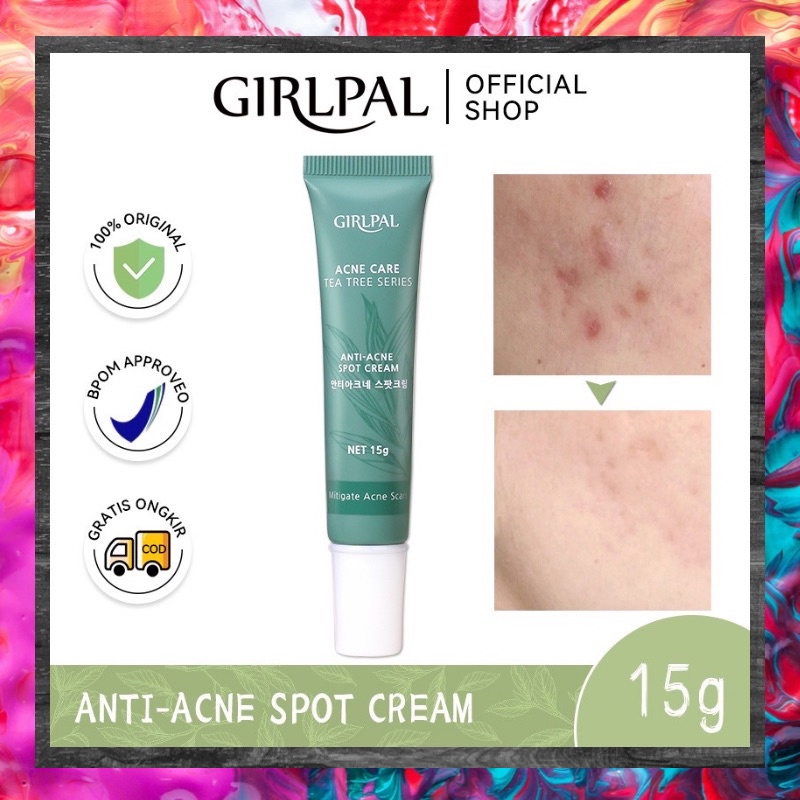 Jual GIRLPAL Anti Acne Spot Cream 15g Tea Tree Treatment Acnes Cream ...