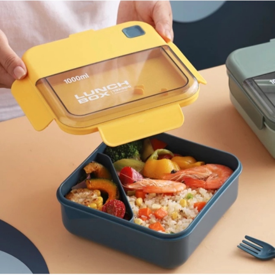 Jual Kotak Bekal Lunch Box Plastik Jerami YAKADA 0225 Microwave Safe 3 ...