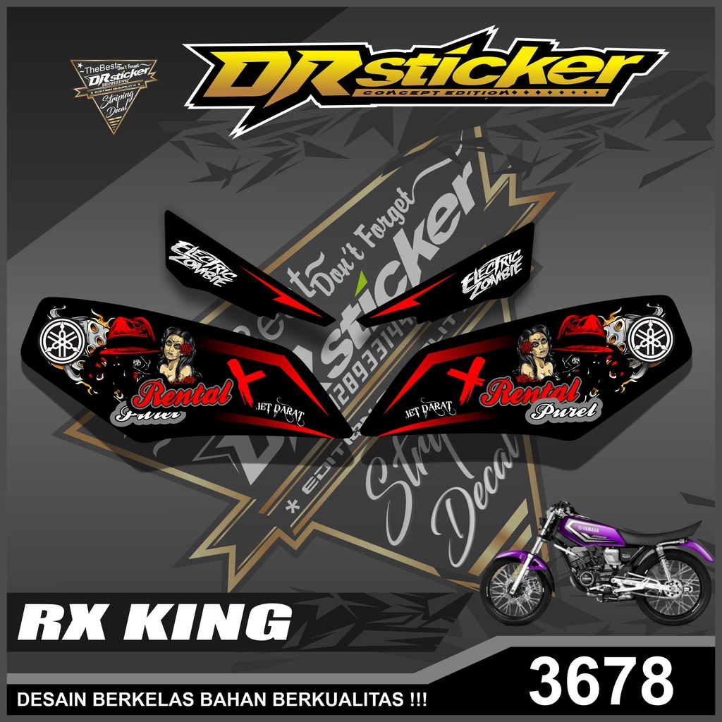Jual 3678 Sticker Striping RX KING Variasi Desain Zombie Electric Semi ...