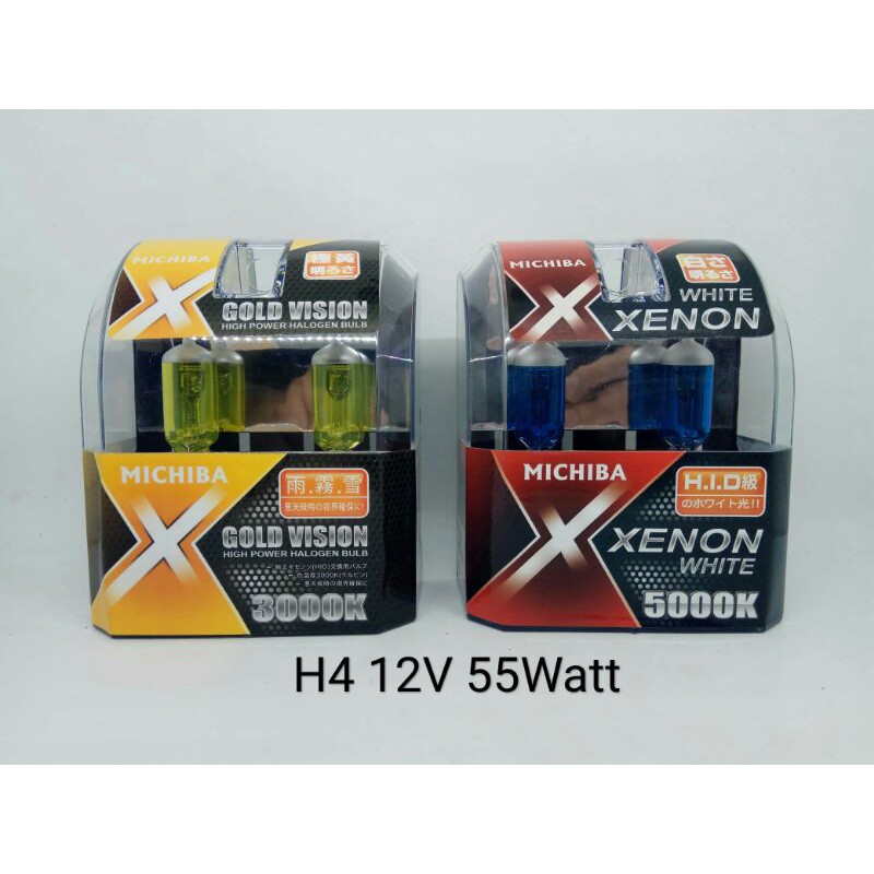 Jual bohlam halogen lampu depan H4 xenon white- gold kuning michiba ...