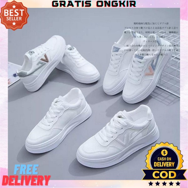 Jual Sepatu Ket Sepatu White Ladies Sneakers Fashion Cewe Cewe Sport ...