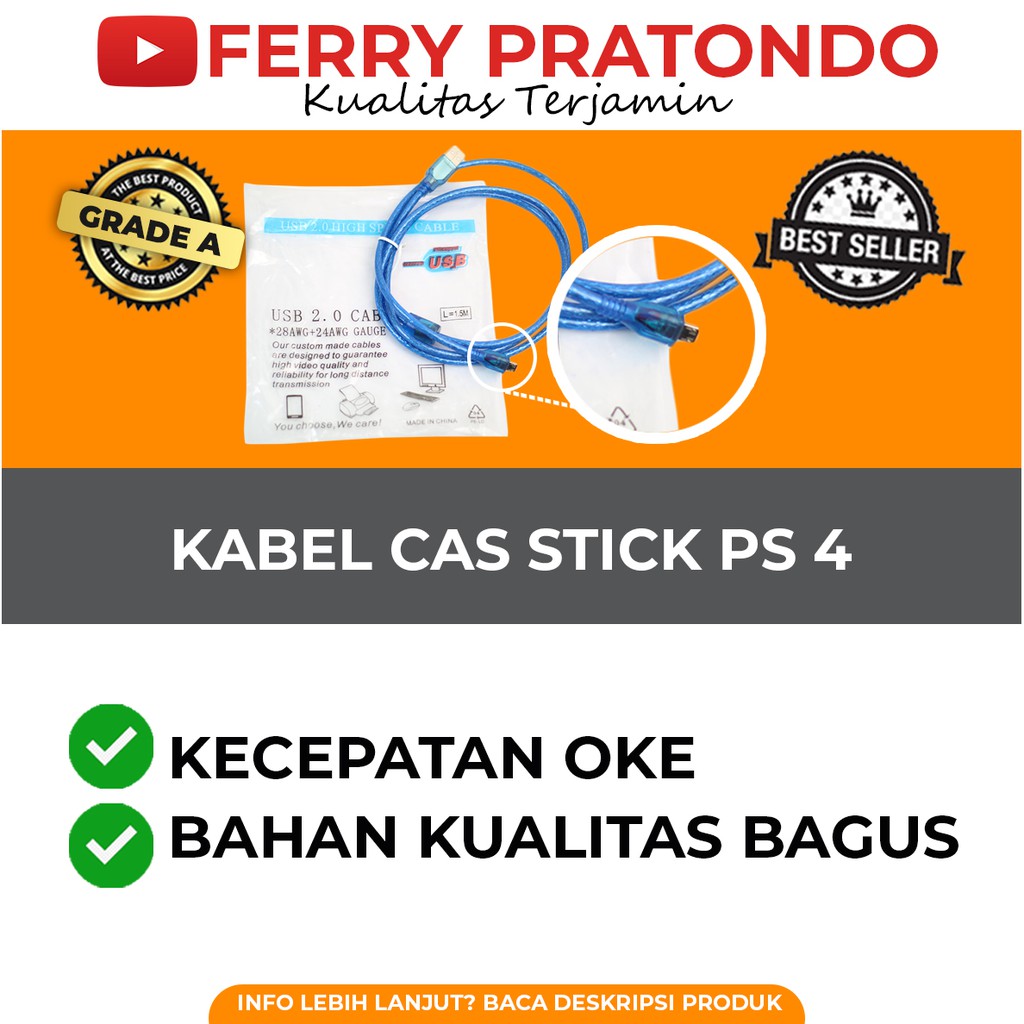 Jual Kabel Cas Stick PS4 Kualitas Bagus | Shopee Indonesia