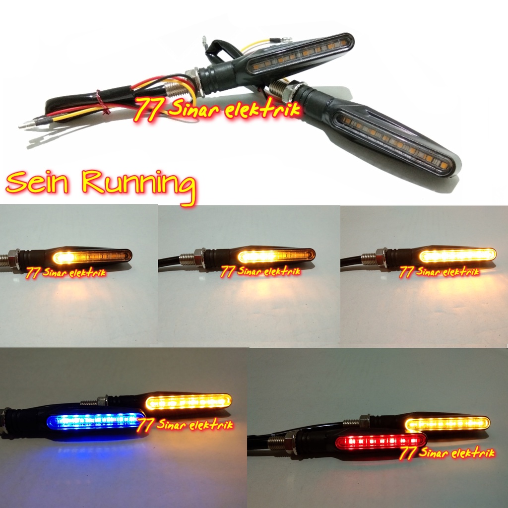 Jual Lampu Sein Motor Running 2 Warna Universal Lampu Sen Motor LED ...