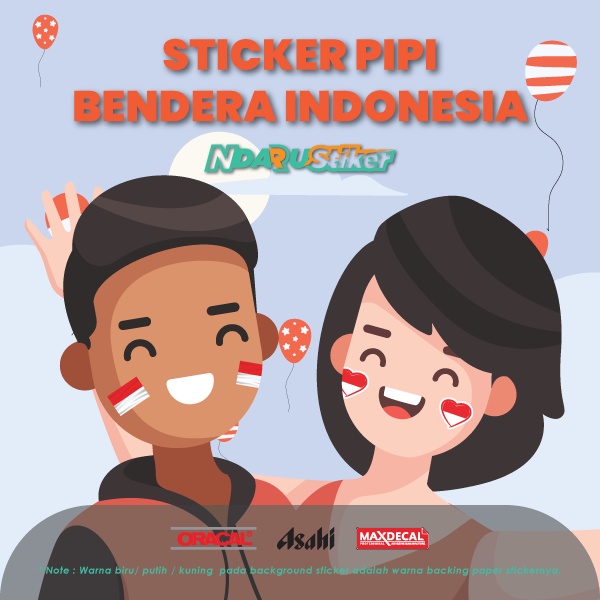 Jual Sticker Bendera Indonesia | Sticker Pipi | Sticker Supporter ...