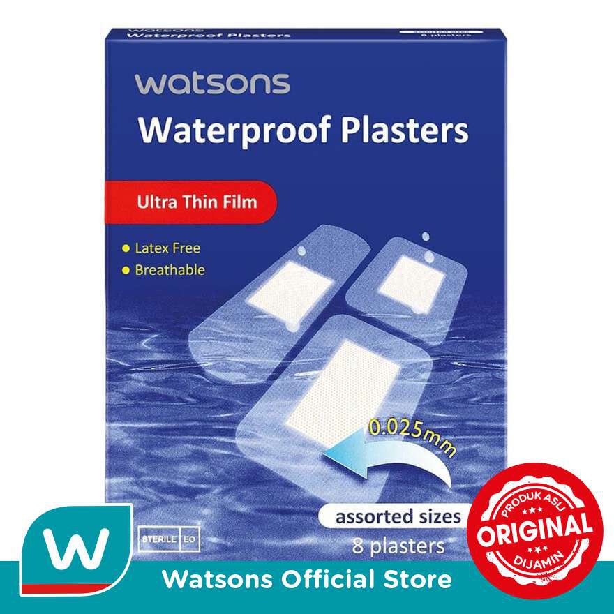 Jual Watsons Waterproof Plasters Assorted Size 8s | Shopee Indonesia