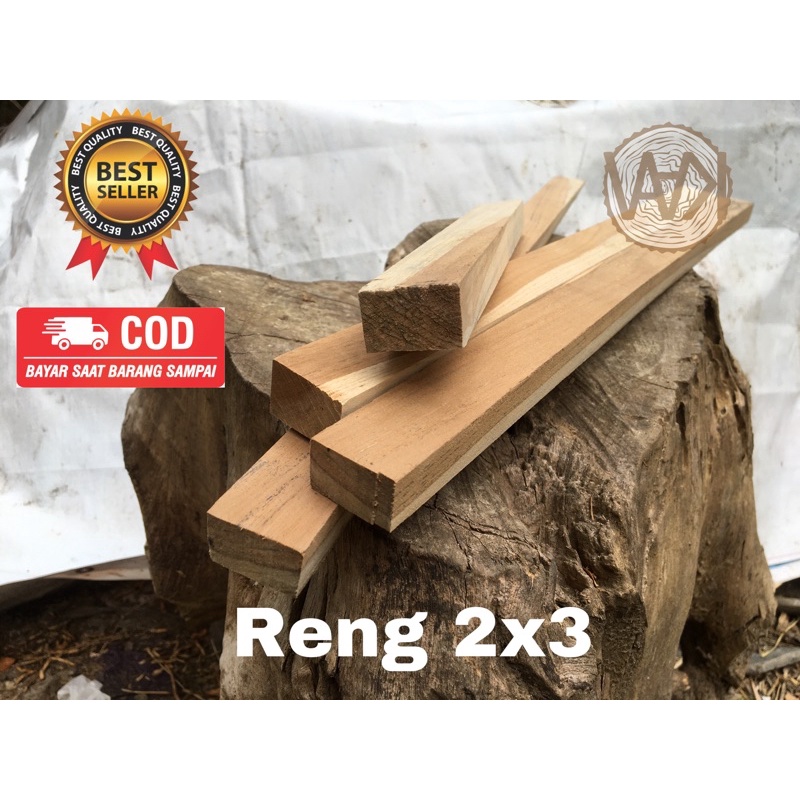 Jual reng kayu jati solid 2x3 panjang 1 meter kaso kayu jati | Shopee ...
