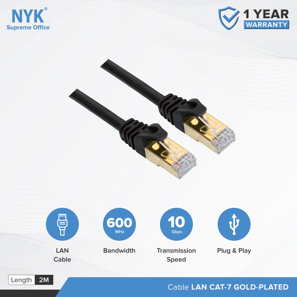 Jual Kabel LAN Internet/Ethernet Cat 7 GOLD PLATE 2 Meter | Shopee ...