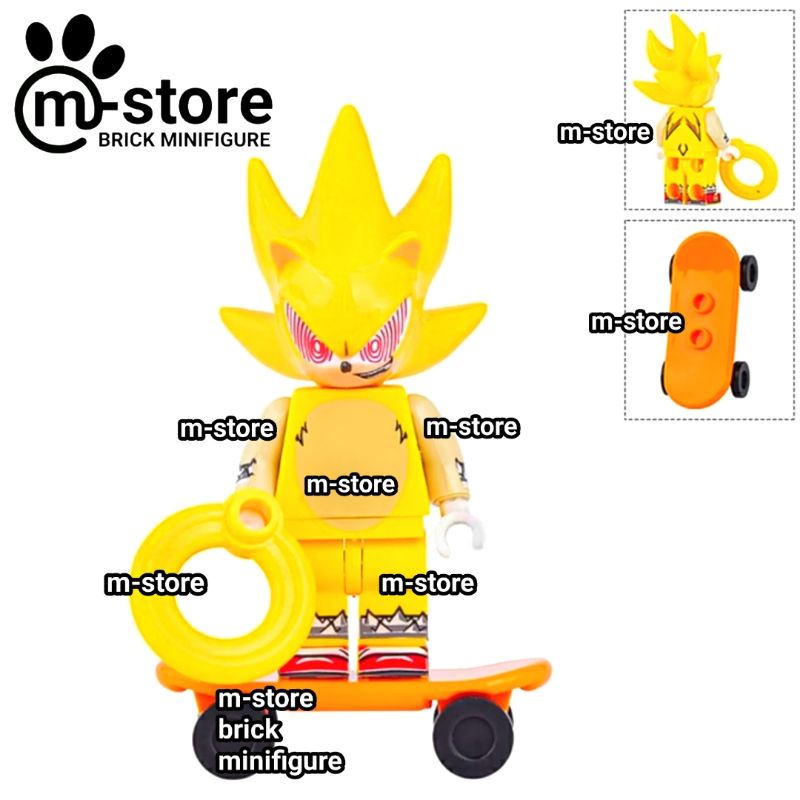 Jual brick sonic the hedgehog fleetway super sonic mini toy figure ...