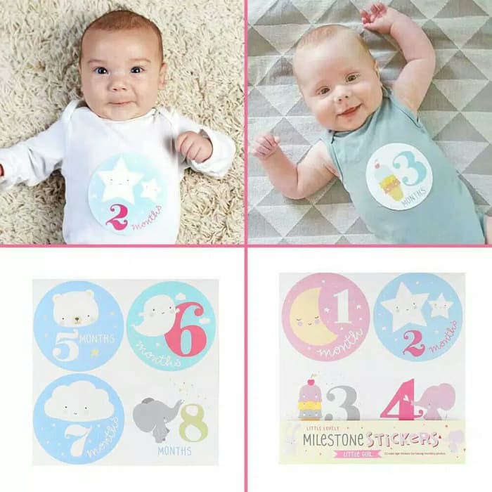Jual Milestone Stickers Baby Growth Stiker Perkembangan Bayi | Shopee ...