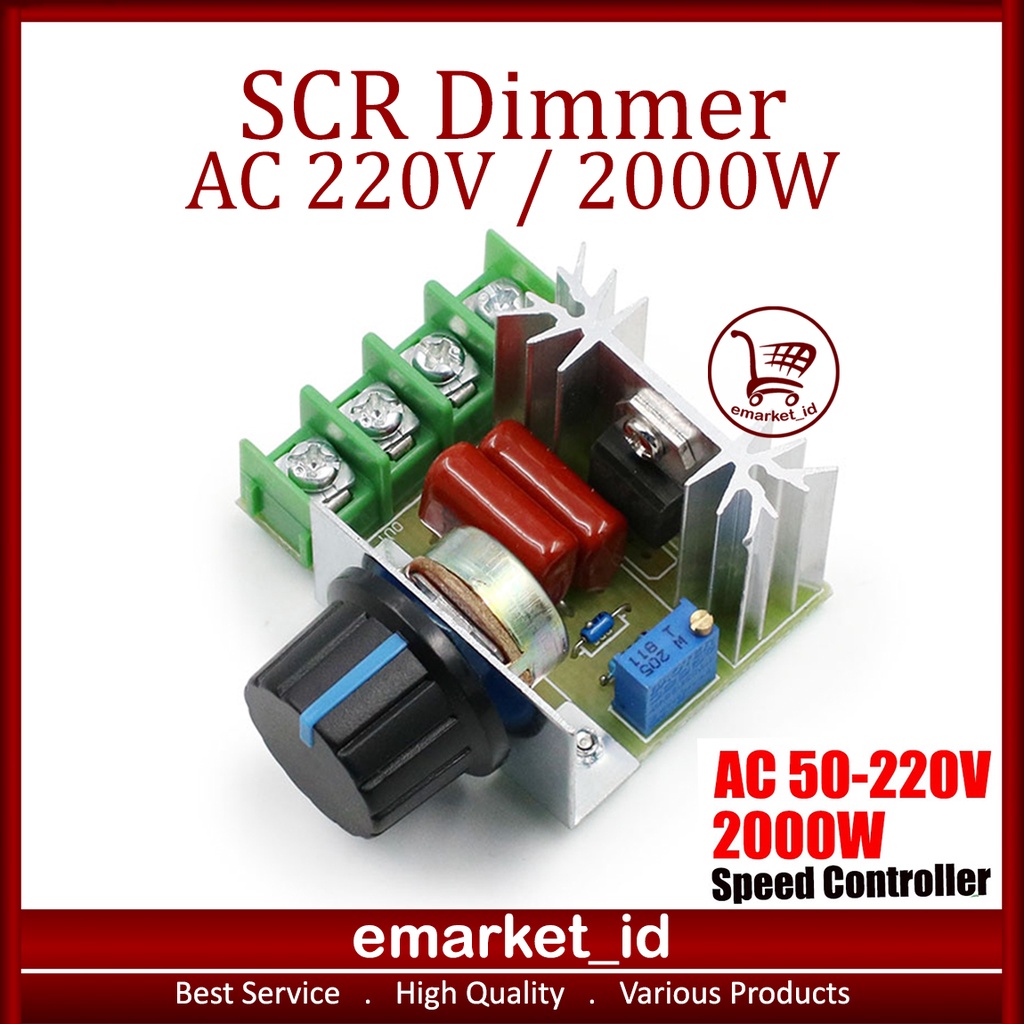 Jual Dimmer SCR 2000W AC Voltage / Regulator Speed Controller PWM Motor Suhu Pemanas / Motor ...