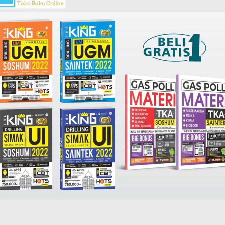 Jual BUKU SBMPTN 2022 THE KING DRILLING UM UGM + SIMAK UI SOSHUM SAINTEK | Shopee Indonesia
