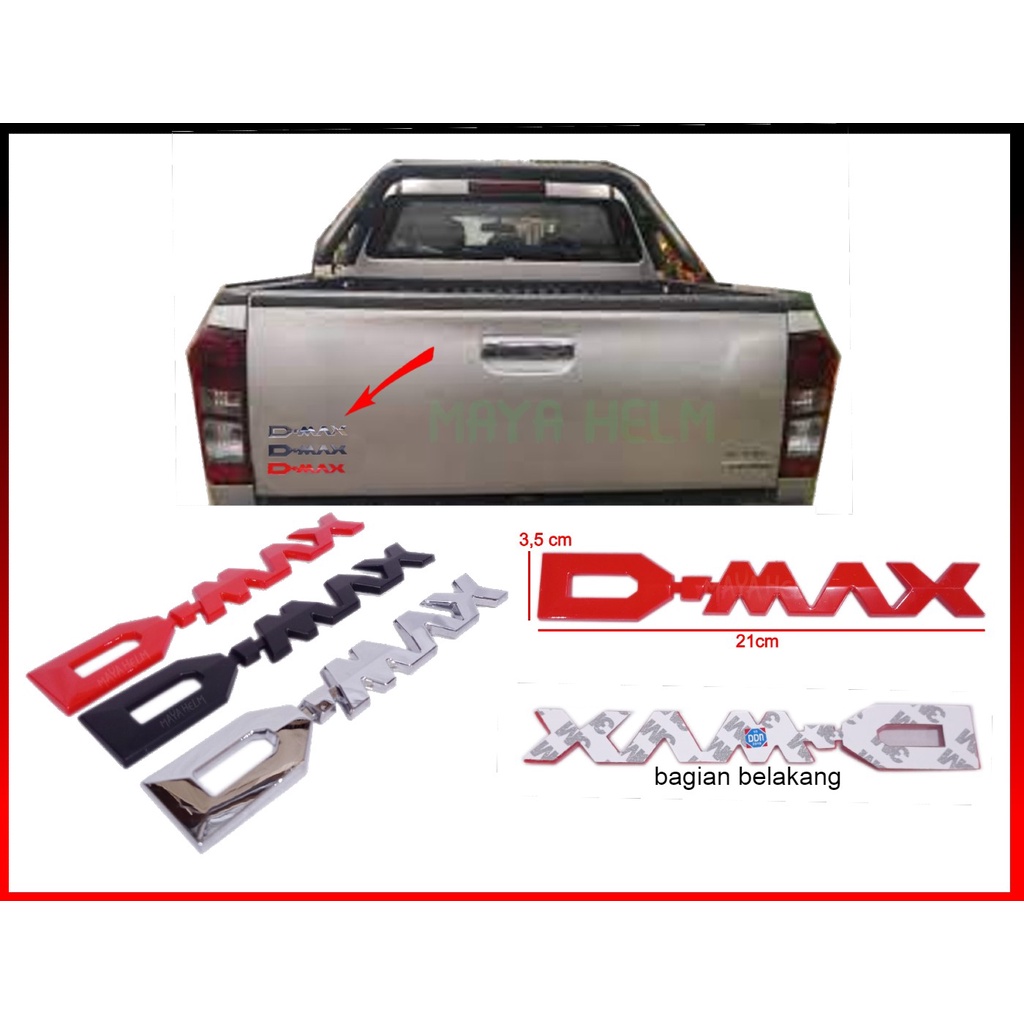 Jual Emblem Logo Mobil tulisan Isuzu Dmax Tebal Bagasi Belakang Warna ...