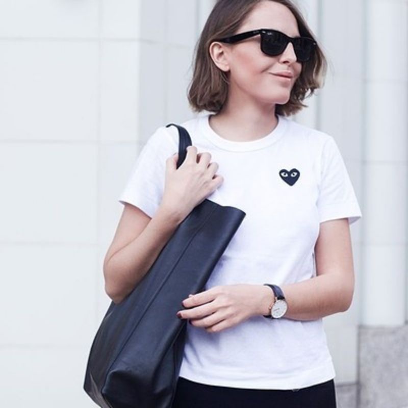 Jual Kaos CDG Polos logo Hati Hitam BASIC CDG PLAY TSHIRT Love Heart ...