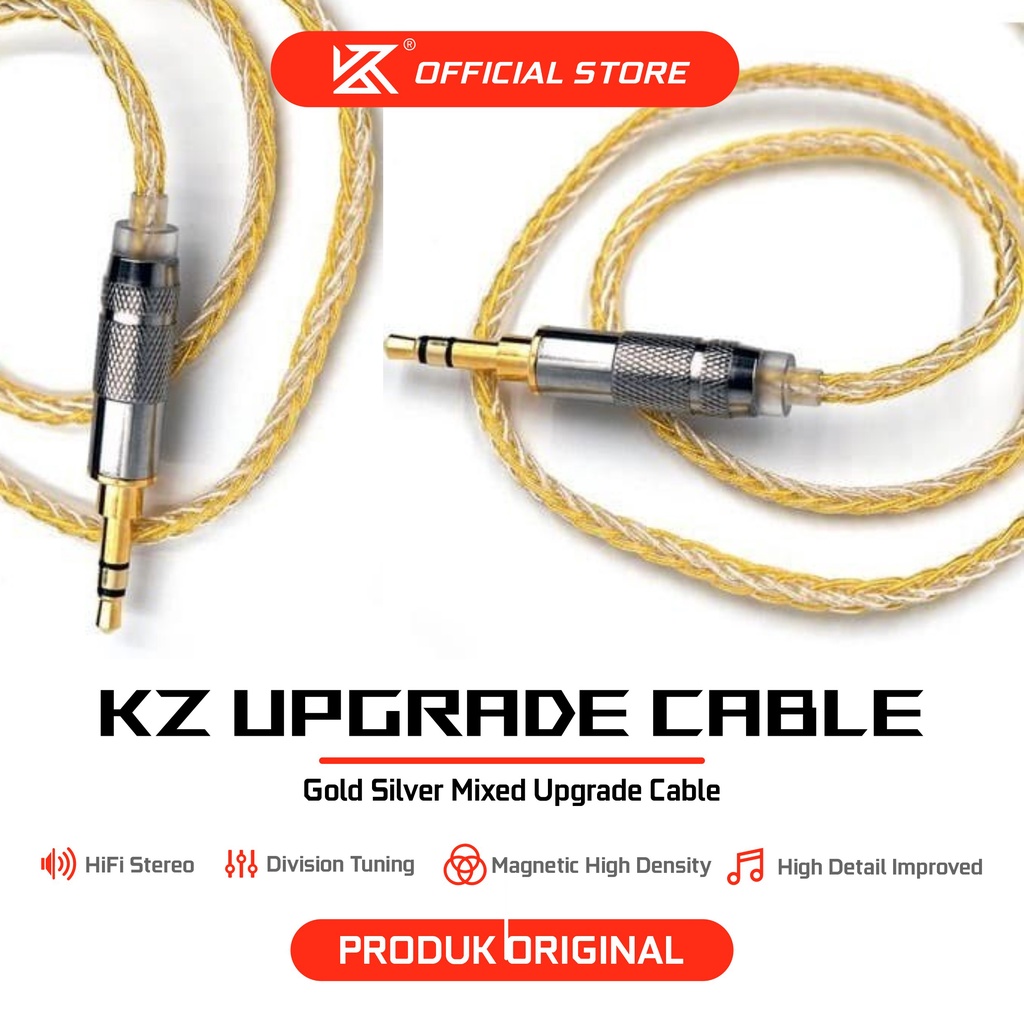 Jual KZ Earphones Gold Silver Mixed Kabel Upgrade Cable Pin B / C ...