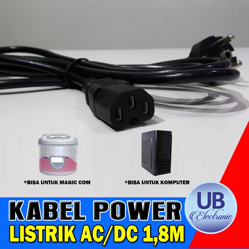 Jual KABEL POWER LISTRIK 1.8M UNTUK CPU DAN MAGIC COM HIGH QUALITY ...