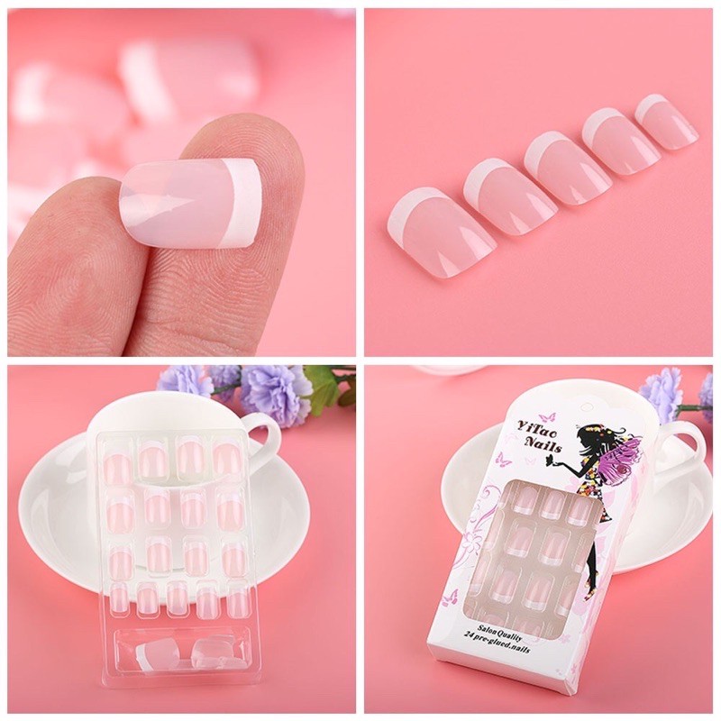 Jual Kuku palsu 24pcs french manicure list putih / kupal natural list ...