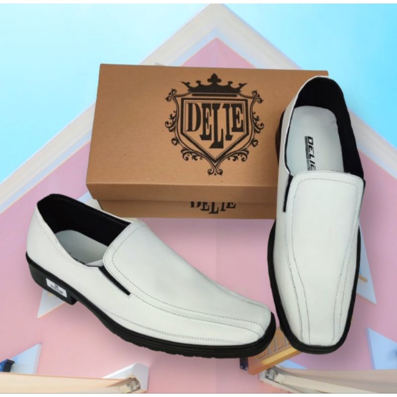 Jual Sepatu pantofel pria putih kulit/sepatu kerja pria putih | Shopee ...