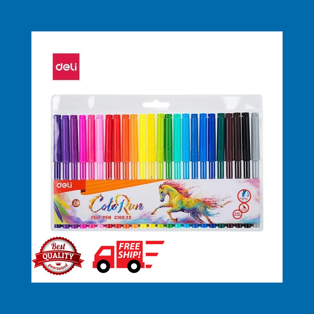 Jual SPIDOL 24 WARNA DELI C10023 | Shopee Indonesia