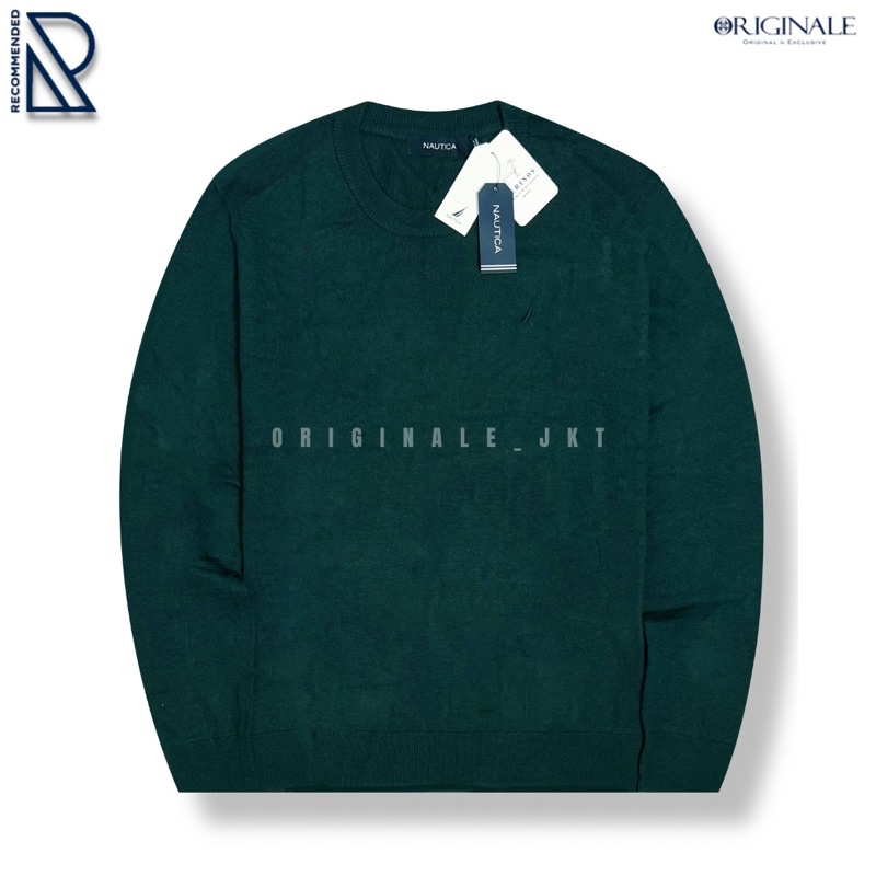 Jual NAU Merino Wool Crewneck Sweater - Green | Shopee Indonesia