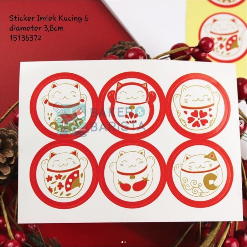 Jual Sticker Imlek Kucing 6 Sticker Hiasan Box CNY Chinese New Year Box ...